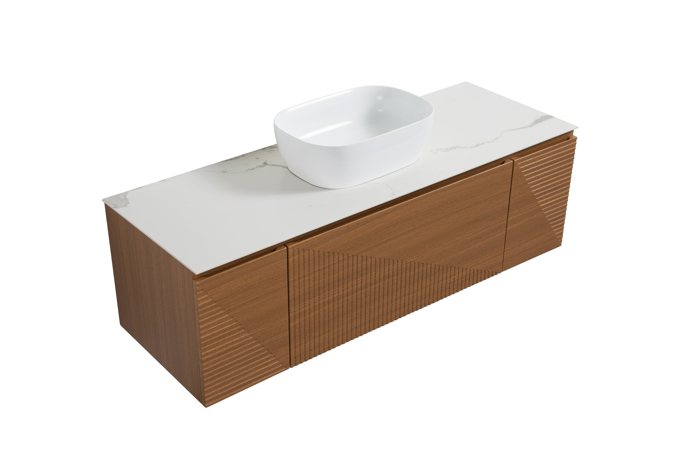 Simon Series Wall Mount Vanity With a Porcelain Vessel Sink, 60 ...