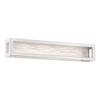 Shock Waves 1 Light Bathroom Vanity Light, 27", Brushed Nickel ...