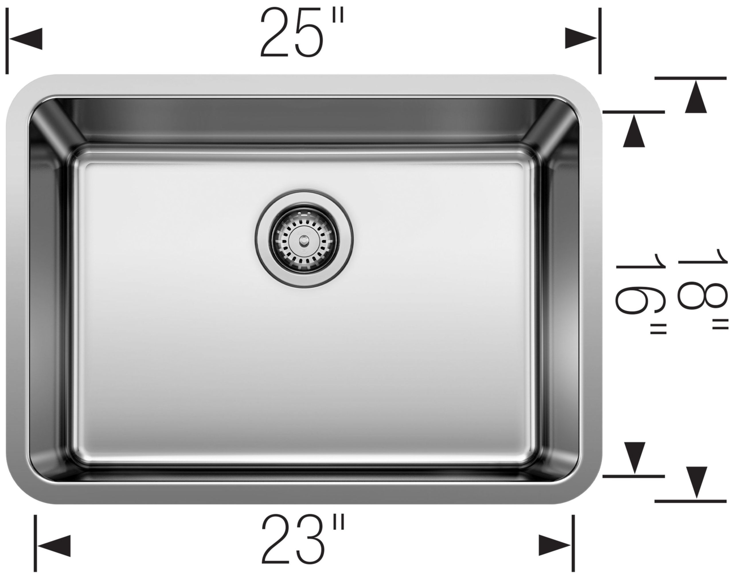 Blanco 442766 Formera 25" Undermount Single Basin Stainless Steel ...