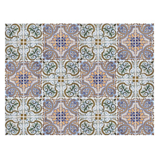 6" X 6" Muted Pastel Scroll Peel And Stick Tiles - Contemporary - Wall ...