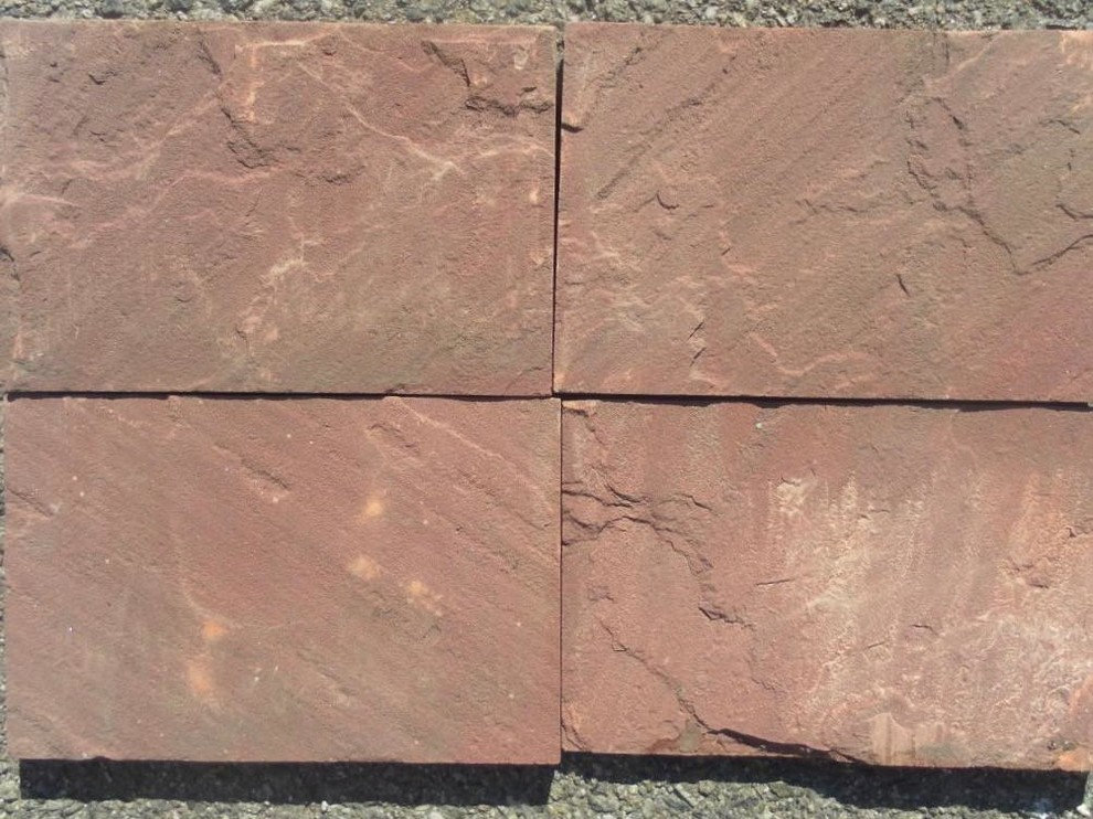 Mahogany Sandstone Tiles, Natural Cleft Face/Back Finish, 6"x8", Set of ...
