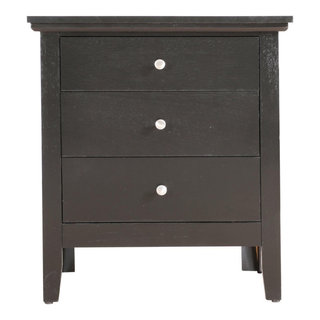 Passion Furniture Hammond 3-Drawer Black Nightstand PF-G5450-N ...