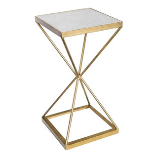 Traditional Thomas Accent Table, Marble Top - Contemporary - Side ...