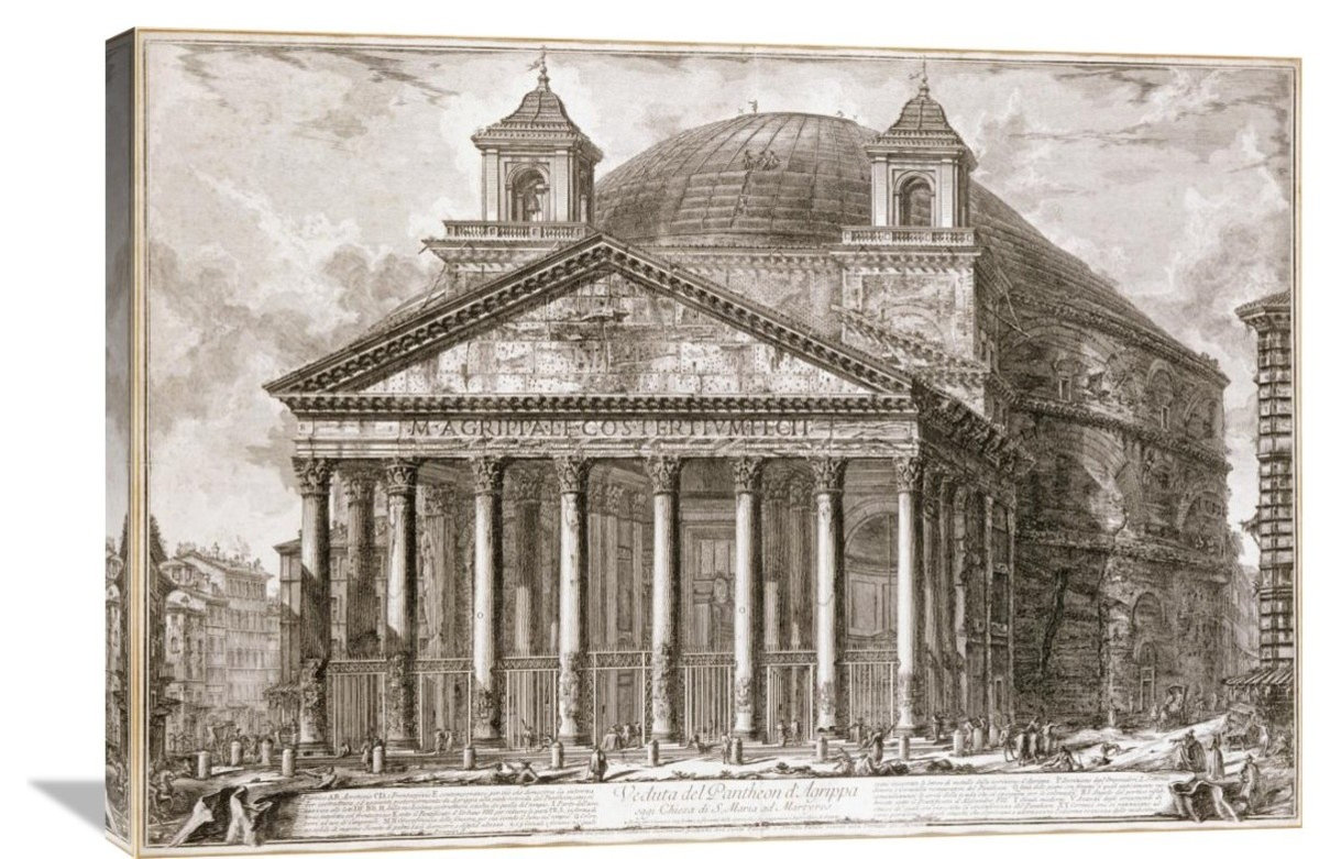 "A View of The Pantheon, Rome" Artwork, 36" x 25.452" - Traditional ...