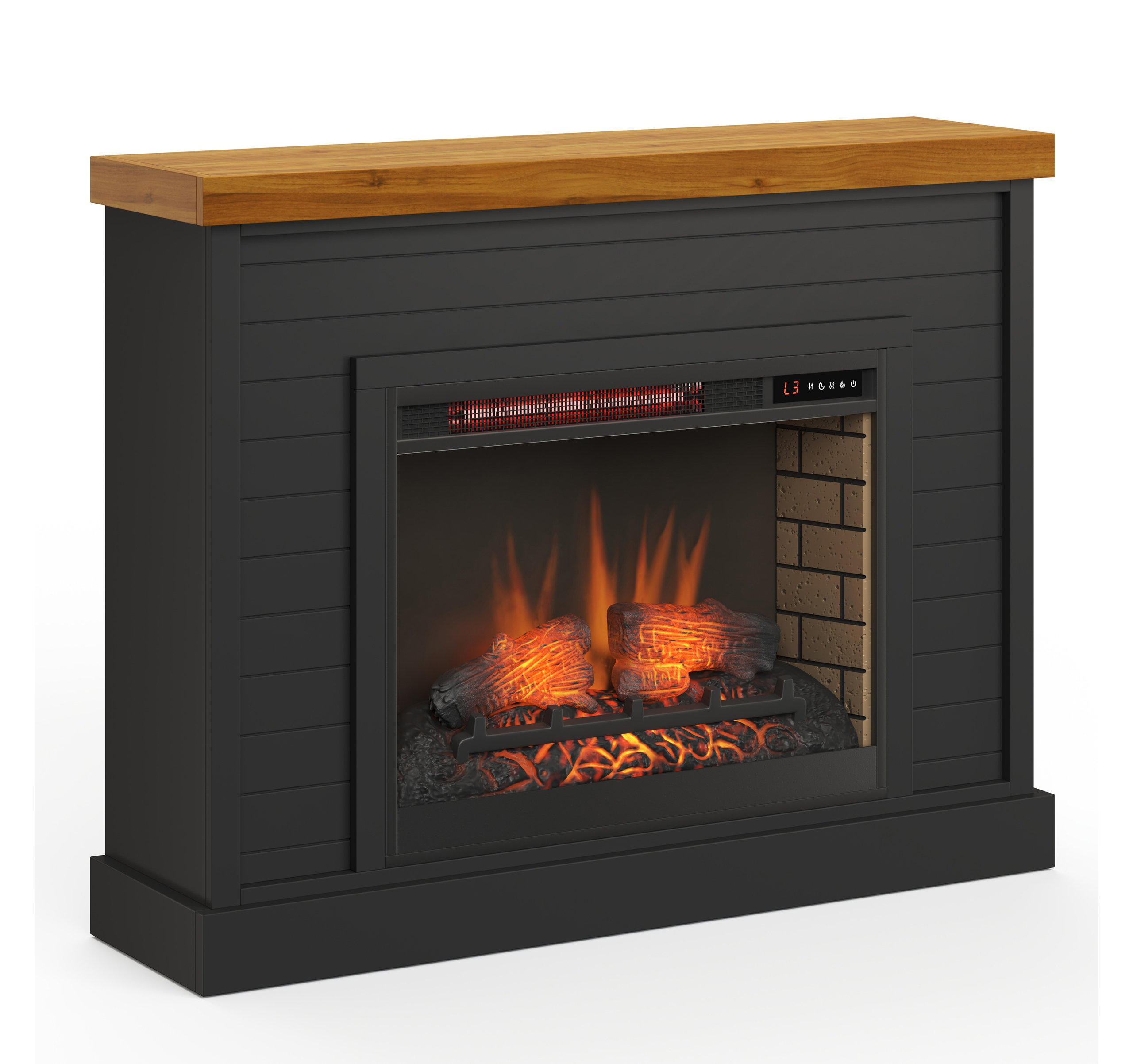 Legends Home Washington 48 inch Fireplace with Mantel, Black and ...