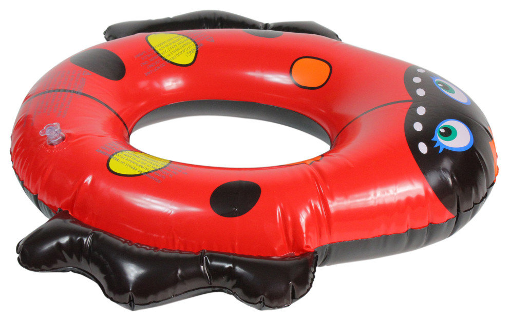 24" Inflatable Red and Black Ladybug Swim Ring Tube Pool Float - Modern ...