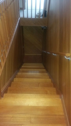 Need help w/ diagonal wood paneling in our new living room?