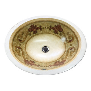 Hand Painted Sink "Florence" Monaco Medium Undermount Sink ...