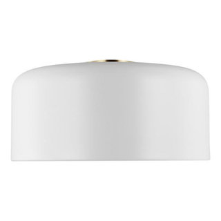 Malone Flush Mount, 1-Light, Matte White, 15.75" - Transitional - Flush ...