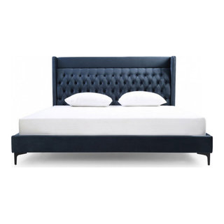 Morgan Blue Fabric Bed, Queen - Modern - Bed Frames - by Love Sofa ...