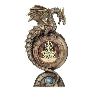 Steampunk Dragon Mantel Clock - Contemporary - Desk And Mantel Clocks ...