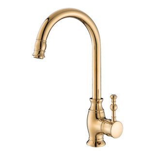 Polished Gold Single Handle Kitchen Faucet - Traditional - Kitchen ...