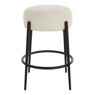 Uttermost - 23783 - Counter Stool - Arles - Satin Black - Midcentury ...