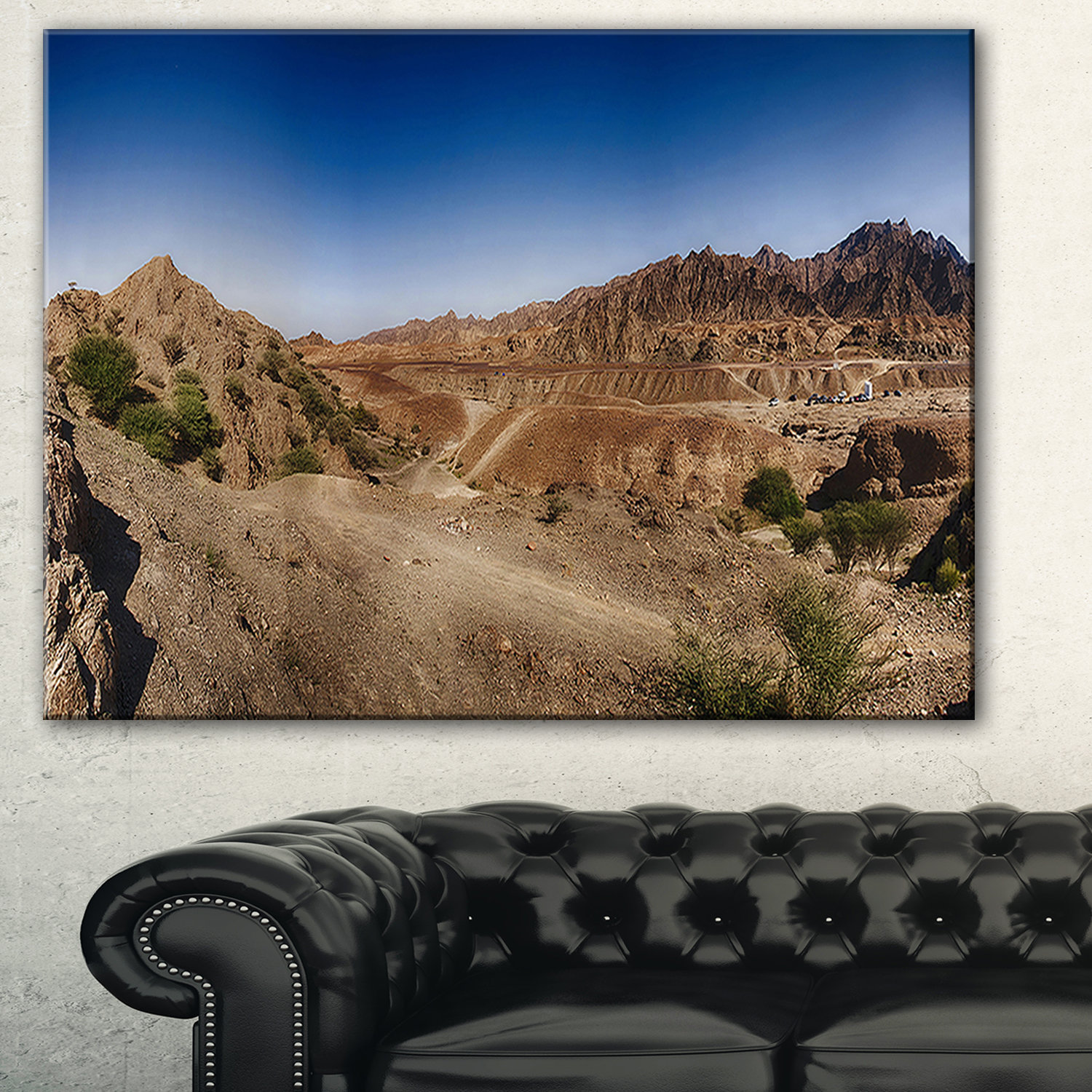 "Hatta Mountains" Landscape Canvas Photo Print, 40"x20" - Contemporary ...