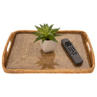 Rectangular Tray With Glass Insert, 17"x12"x1" - Tropical - Serving ...