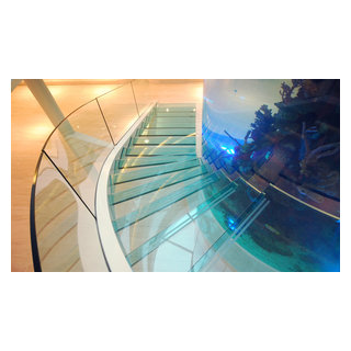 Staircase surrounding fish tank - Contemporary - Staircase - London ...