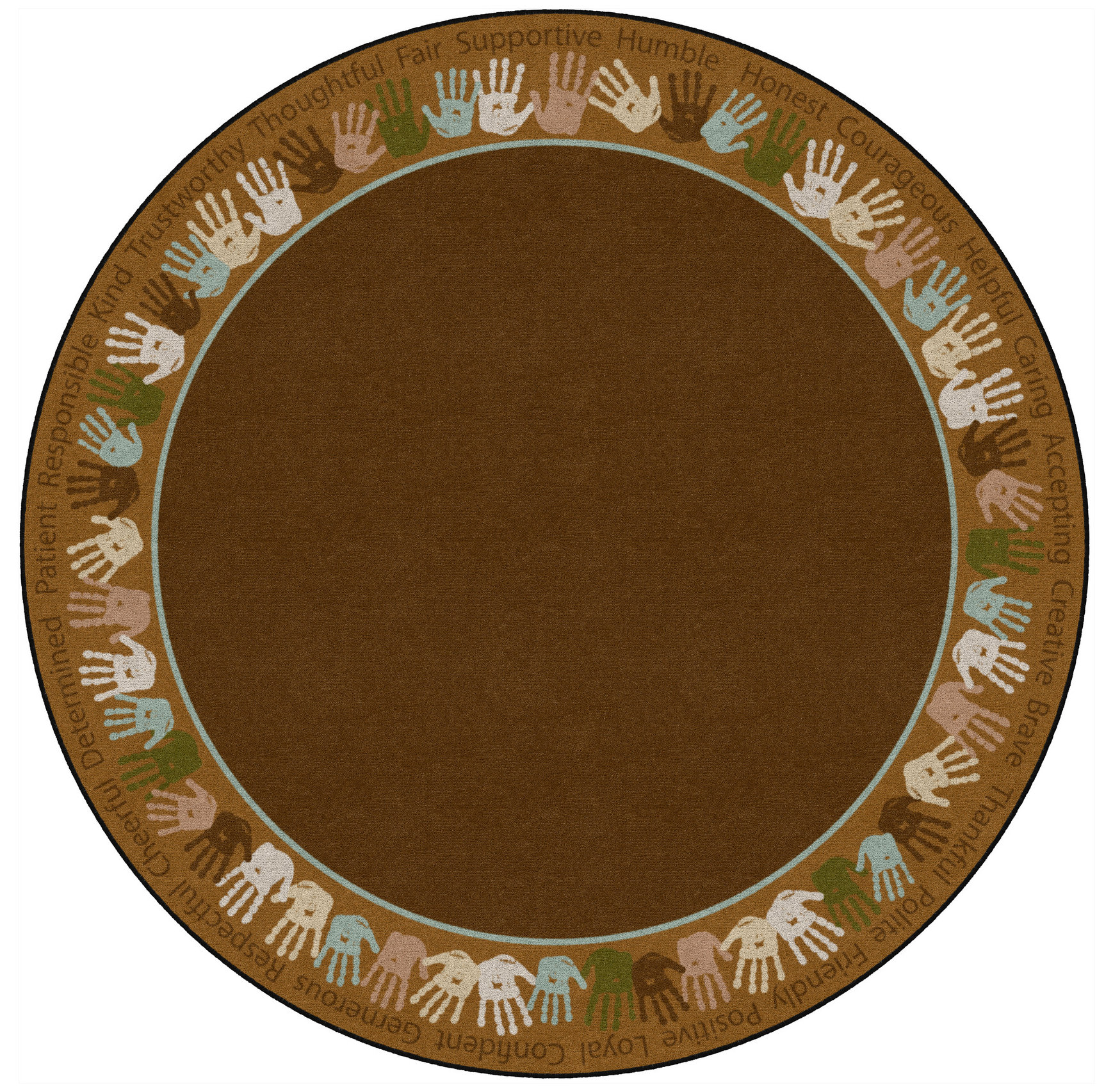 Flagship Carpets FA1327-27FS 6' Helping Hands EarthTone Rug, 6 ...