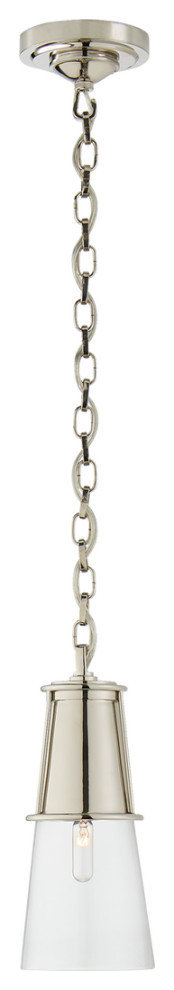 Robinson Pendant, 1-Light, Polished Nickel, Clear Glass, 4.75"W ...