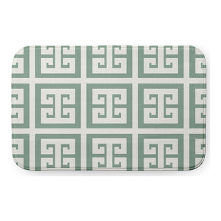 24" x 17" Greek Key Patterned Bathmat, Dusty Smoke, 24" x 17 ...