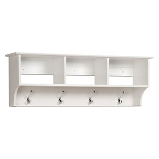 Wall Mounted Cubbie Shelf with Hooks - Contemporary - Display And Wall ...