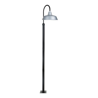 Cocoweb 10" Goodyear LED Post Light in Galvanized Silver With 8' Tall ...