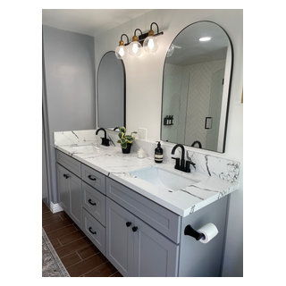 Modern Farm Restroom Remodel - Farmhouse - Bathroom - Los Angeles - by ...