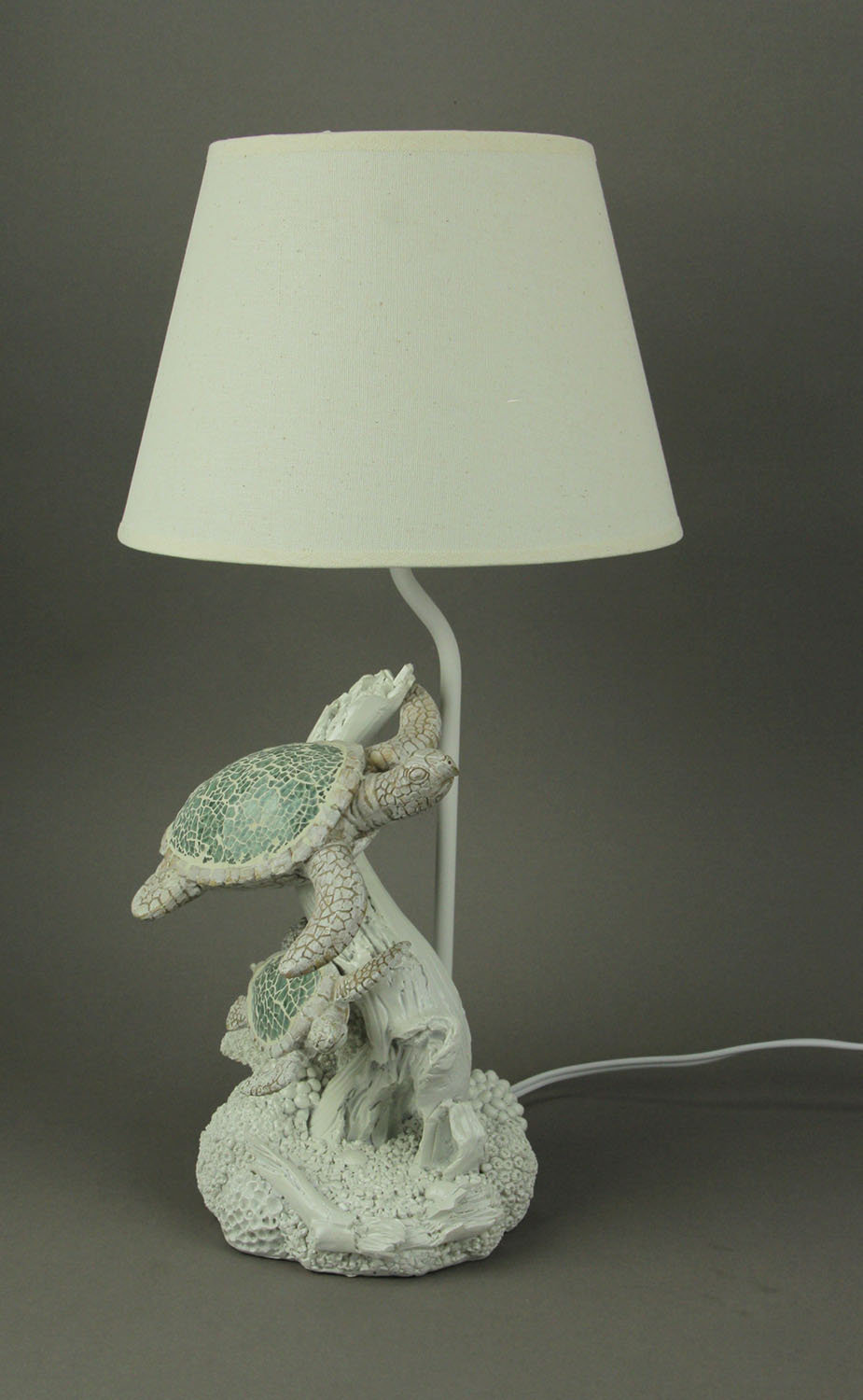 Mosaic Swimming Sea Turtles Coastal Sea Life Table Lamp Set of 2, One ...