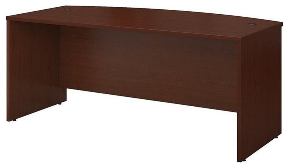 Bush Business Furniture Series C 72" Bow Front Desk Shell Mocha Cherry ...