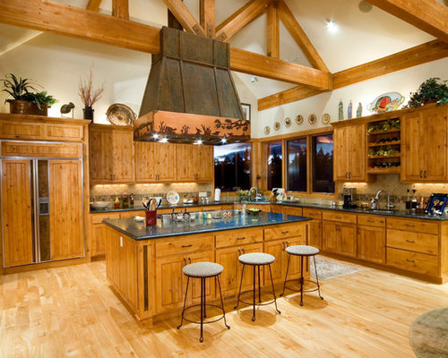 Best Rustic Open Concept Kitchen Design Ideas & Remodel Pictures | Houzz