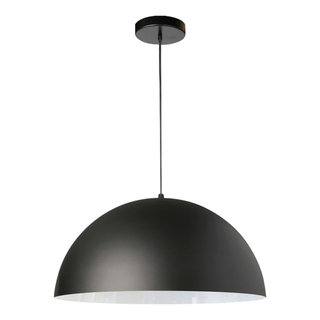 1 Light Incandescent Small Dome Pendant, Matte Black - Modern - Pendant ...