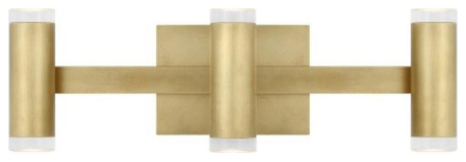 Dobson II Bath Sconce, 3-Light, LED, Natural Brass, 19.5"L ...