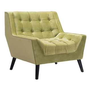 Nantucket Arm Chair Green Velvet - Midcentury - Armchairs And Accent ...