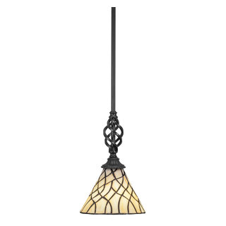 Elegante Mini Pendant Shown In Matte Black Finish With 7" Sandhill Art ...