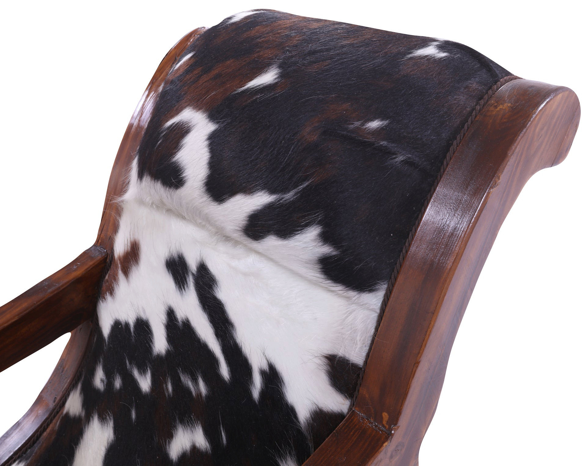 Hair-On Cowhide Wooden Handcrafted Rocking Chair RC122-FC, 24" W x 48 ...