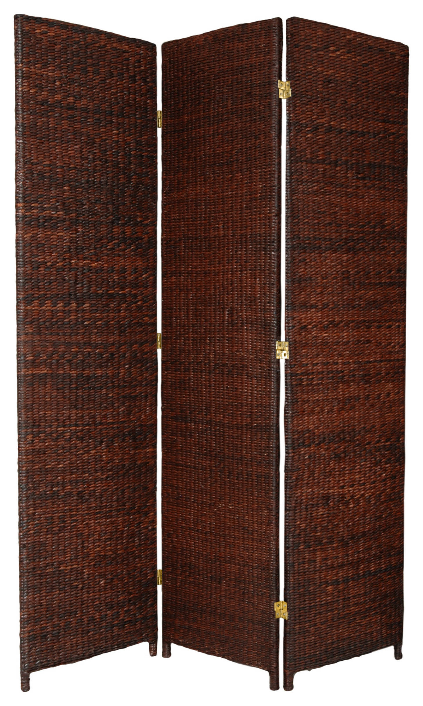 6' Tall Rush Grass Woven Room Divider, 3 Panels - Tropical - Screens ...