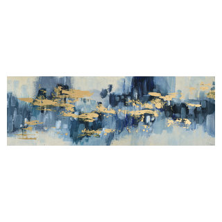 "Gold Water Reflection" Painting Print on Wrapped Canvas, 60"x20 ...