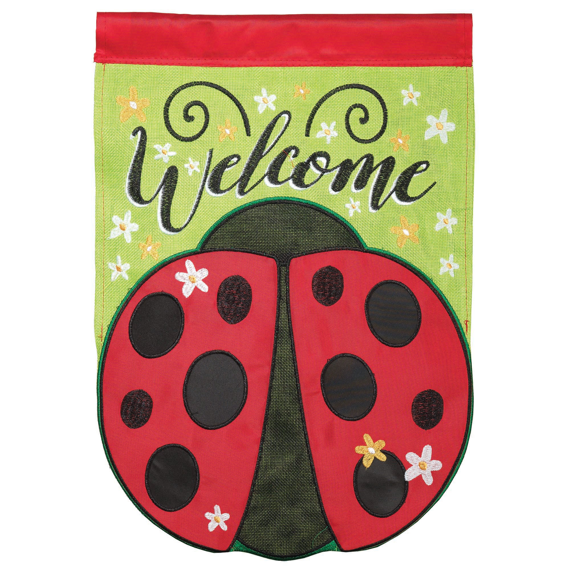 Flg Welcome Lady Bug Shaped Blap Garden - Flags And Flagpoles - by New ...
