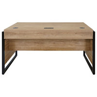 Modern Wood Laminate Office Desk, Writing Table, Light Brown ...