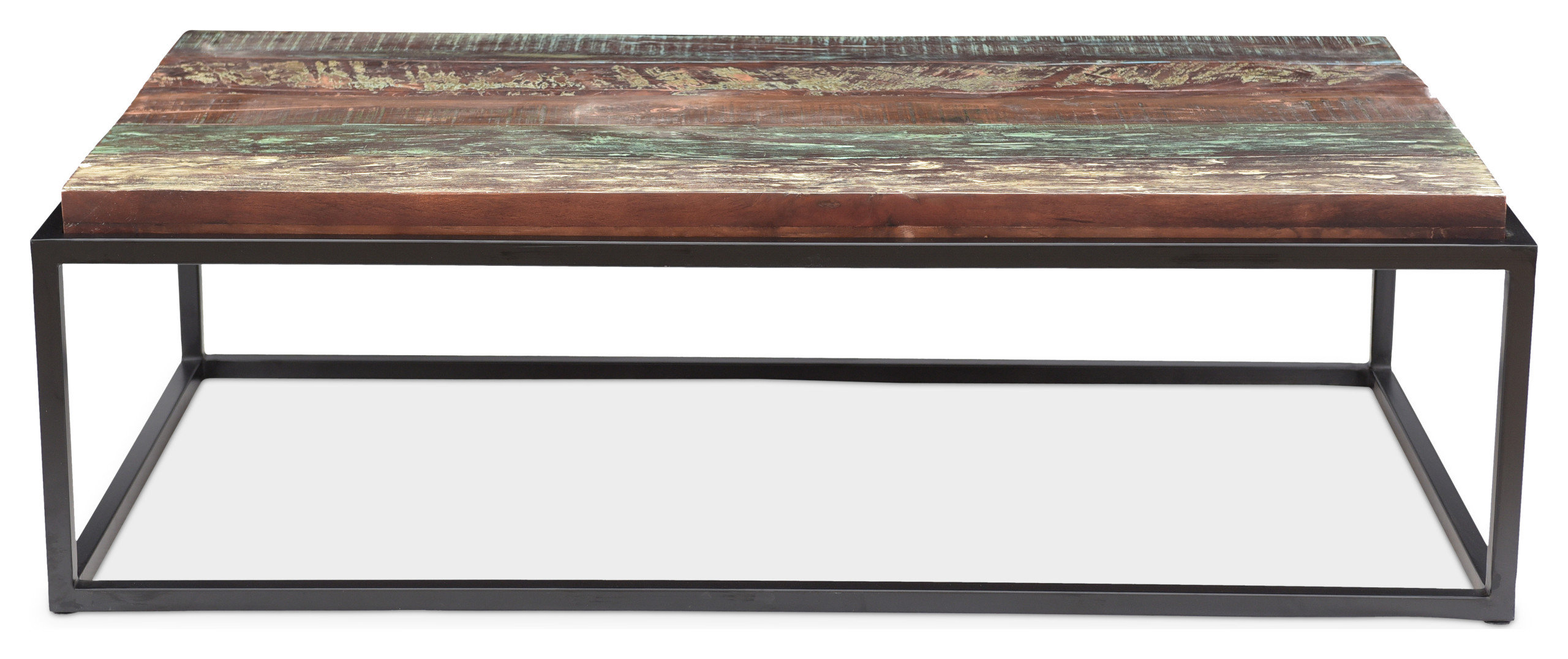 Asam Coffee table with solid reclaimed wood Top - Industrial - Coffee ...