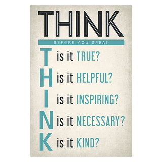 Think Before You Speak, Motivational Classroom Poster, 12" x 18 ...