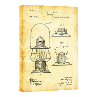 Epic Graffiti "Lantern Vintage Patent" Giclee Canvas Wall Art, 26"x40 ...