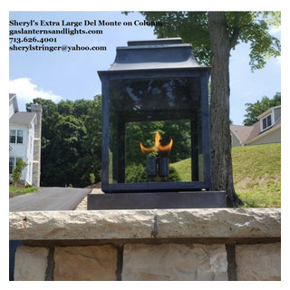Sheryl's Gas Lantern on Top of Columns - Traditional - Exterior ...