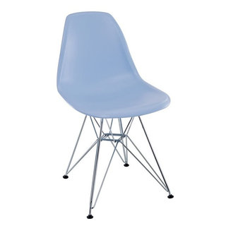 White Eiffel Side Chair Wire Base - Midcentury - Dining Chairs - by ...