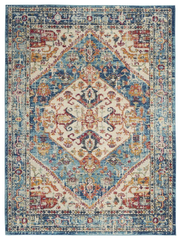 Nourison Passion Transitional Ivory-Light Blue Rug PSN23, 8'x10 ...