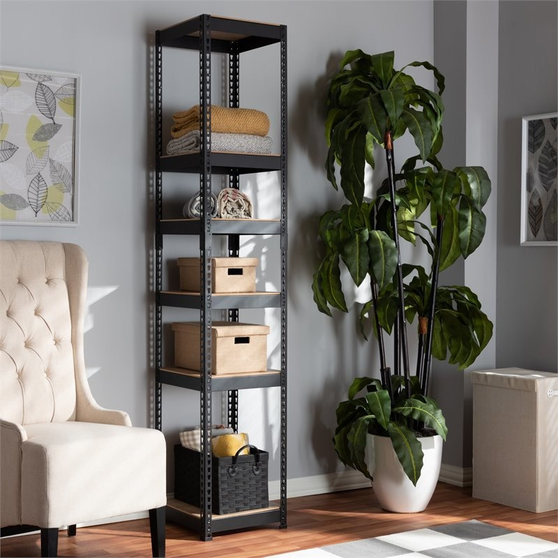 Gavin Modern Contemporary Black Metal 5-Shelf Closet Storage Racking ...