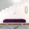 53" Purple And Silver Upholstered Velvet Bench - Midcentury ...