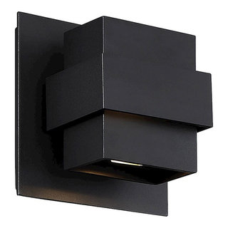 Modern Forms Pandora 2-Light 7" LED Wall Light/3000K, Black - Outdoor ...