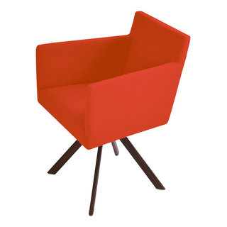 Harput Sword Chair, Natural Veneer Steel Base, Amber Camira Wool ...