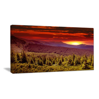 "Colorful Sunrise Over Mountains" Landscape Photo Wall Art, 32"x16 ...