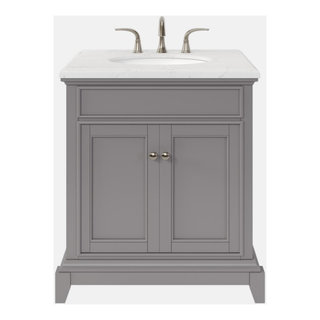 Elite Stamford Bathroom Vanity with Carrara Top and Undermount ...